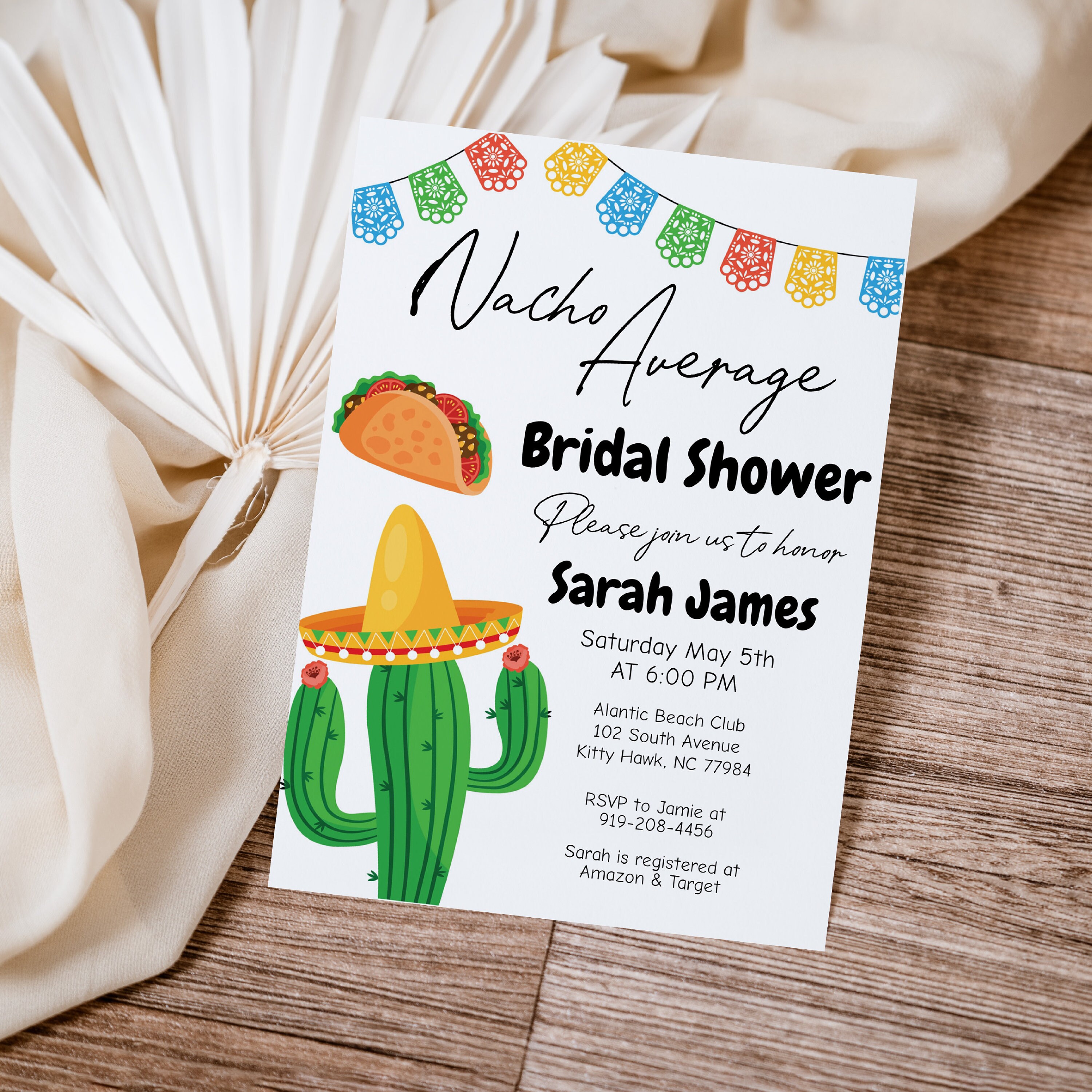 Editable, Nacho Average Wedding Shower Invitation, Couples Shower ...