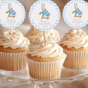 Peter Rabbit Cupcake Topper Blue Boy Bunny Baby Shower Cake Topper ...