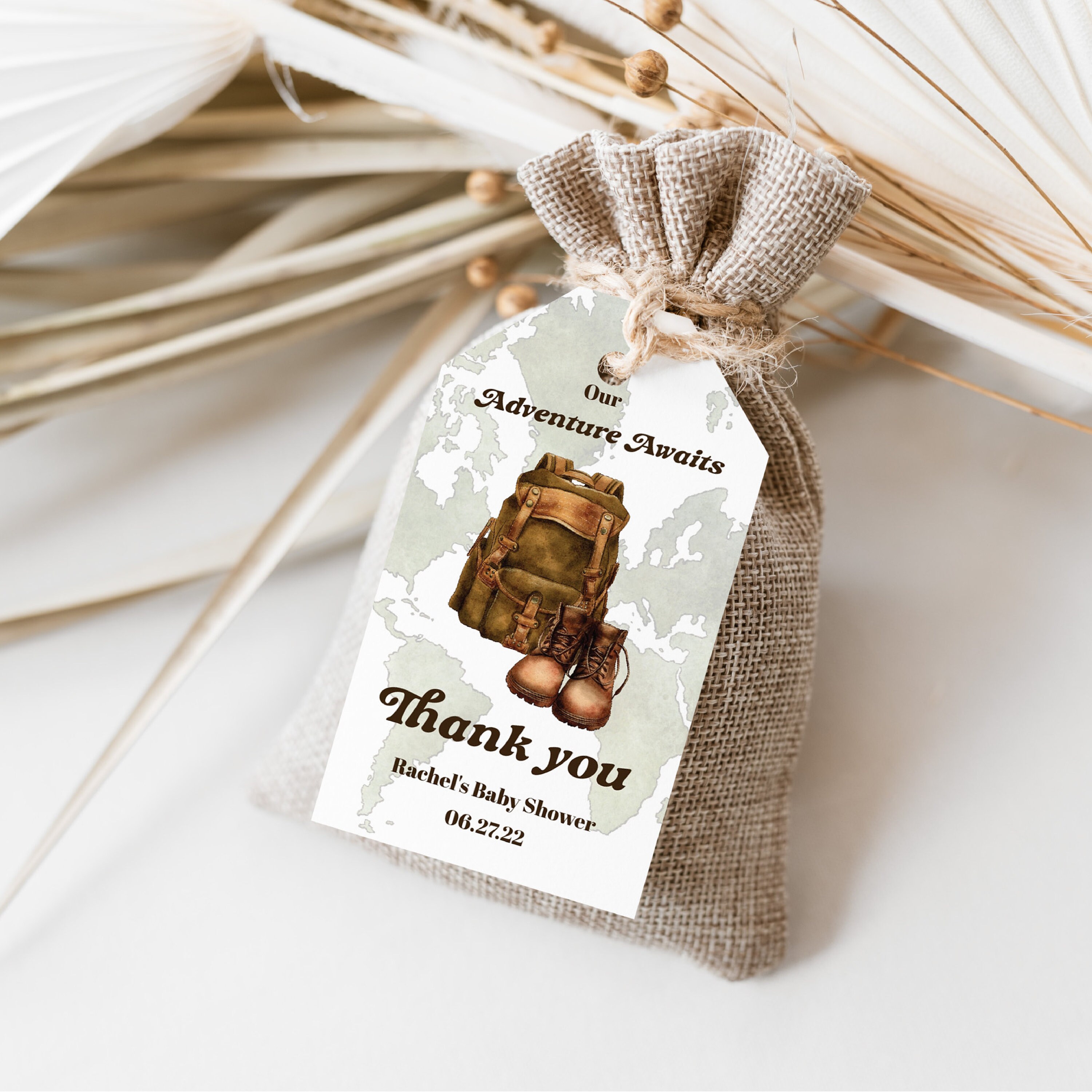 Editable Adventure Awaits Favor Tag, Hiking Favor Tag, Outdoors Gift ...