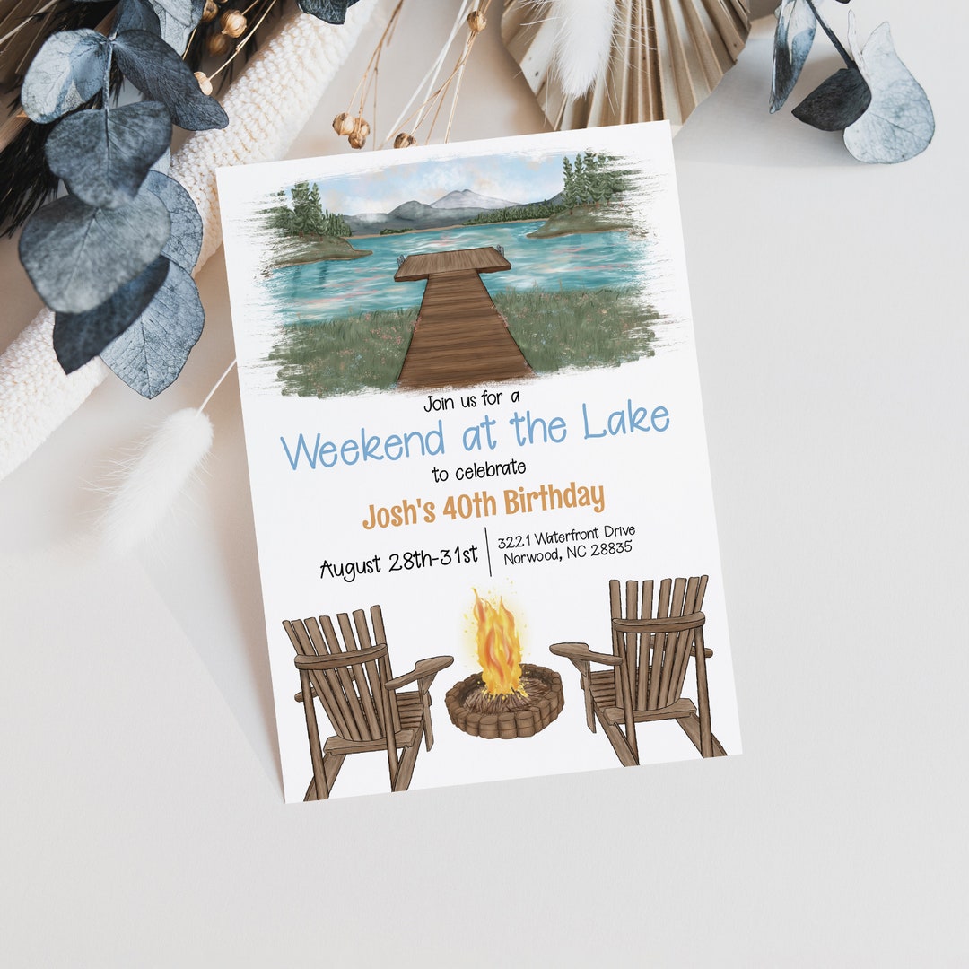 Editable, Lake Party Invitation, Weekend at the Lake Invite, Lake ...