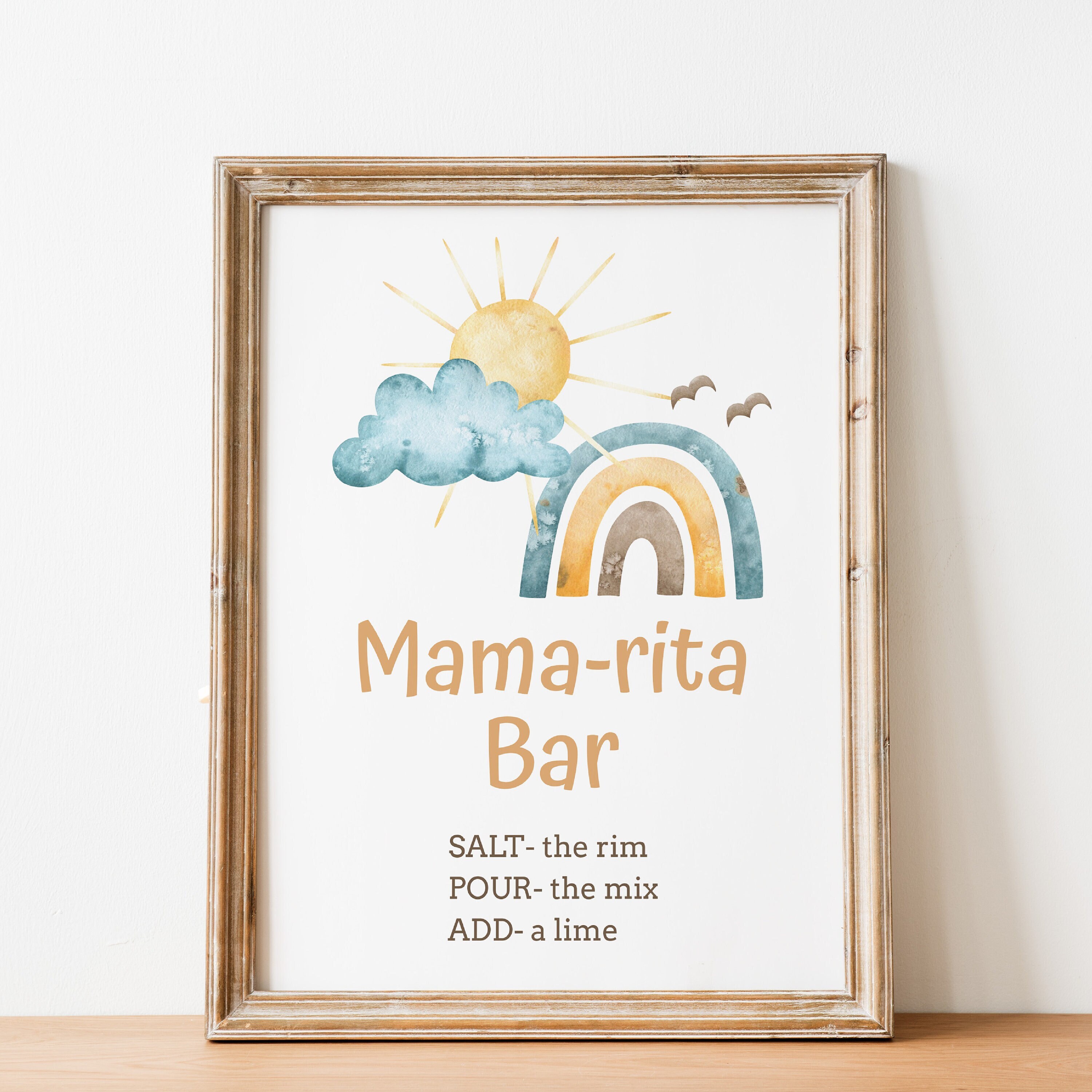 Mamarita Bar Sign Sunshine Baby Shower Here Comes the Son - Etsy Ireland