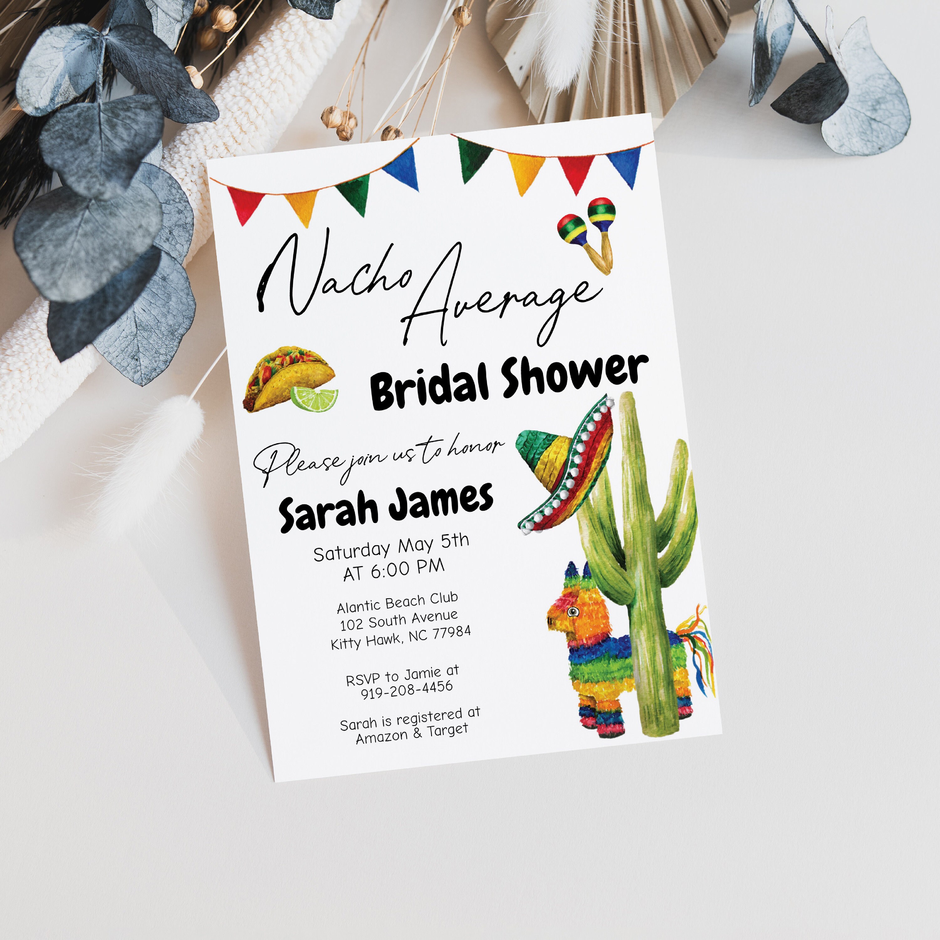 Editable, Nacho Average Wedding Shower Invitation, Couples Shower ...