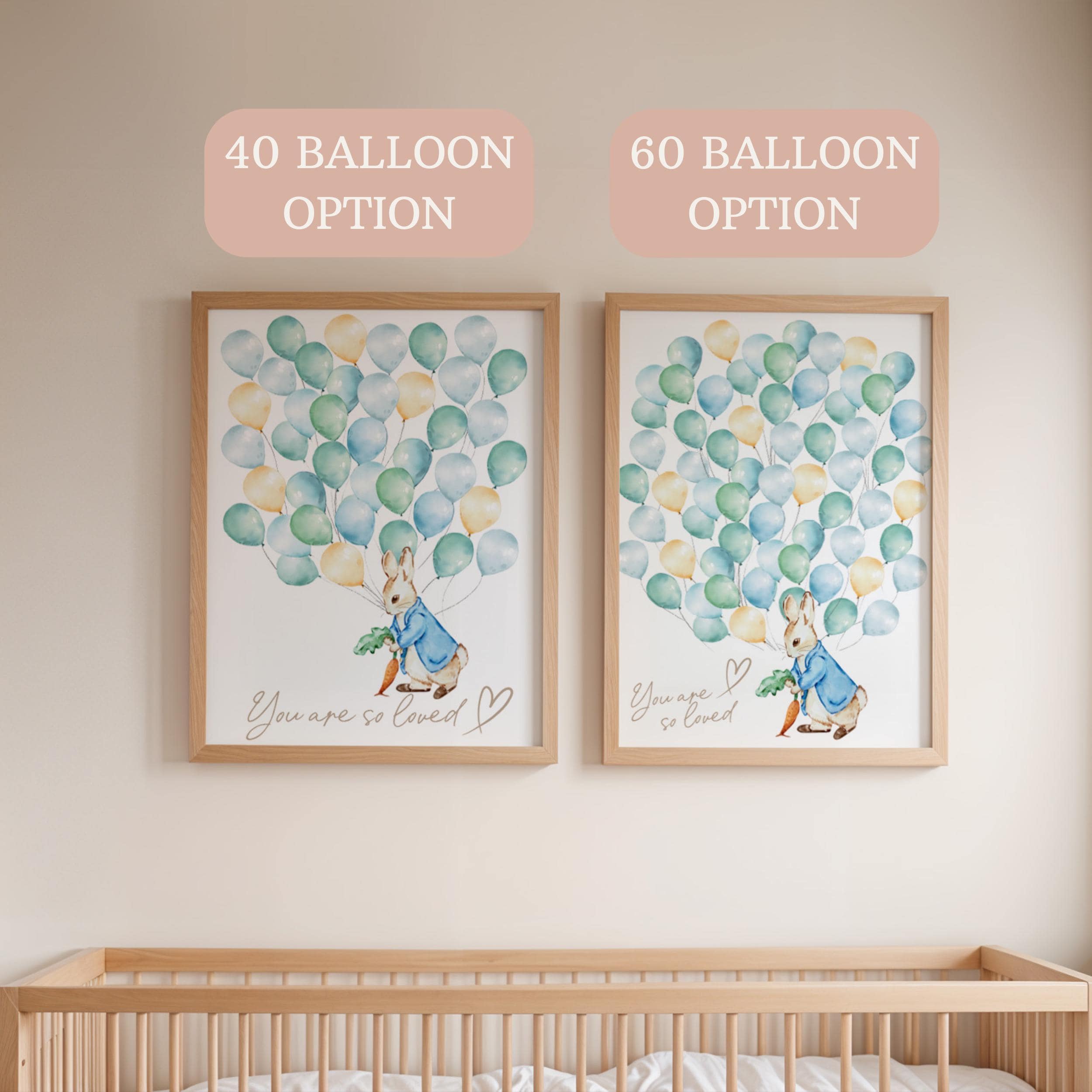 Peter Rabbit Baby Shower Guestbook Sign Balloon Nursery Wall Art ...