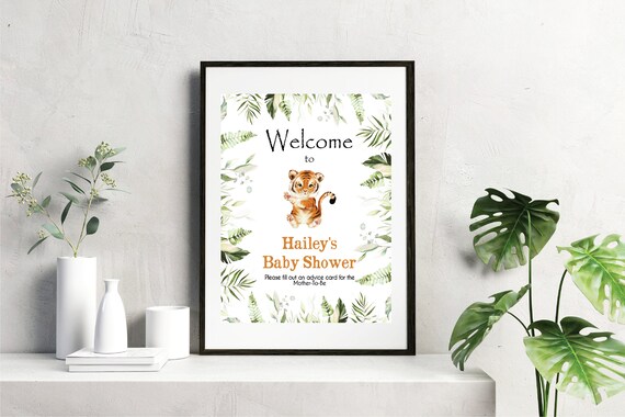 Editable Tiger Baby Shower Welcome Sign Tiger Shower Decor | Etsy