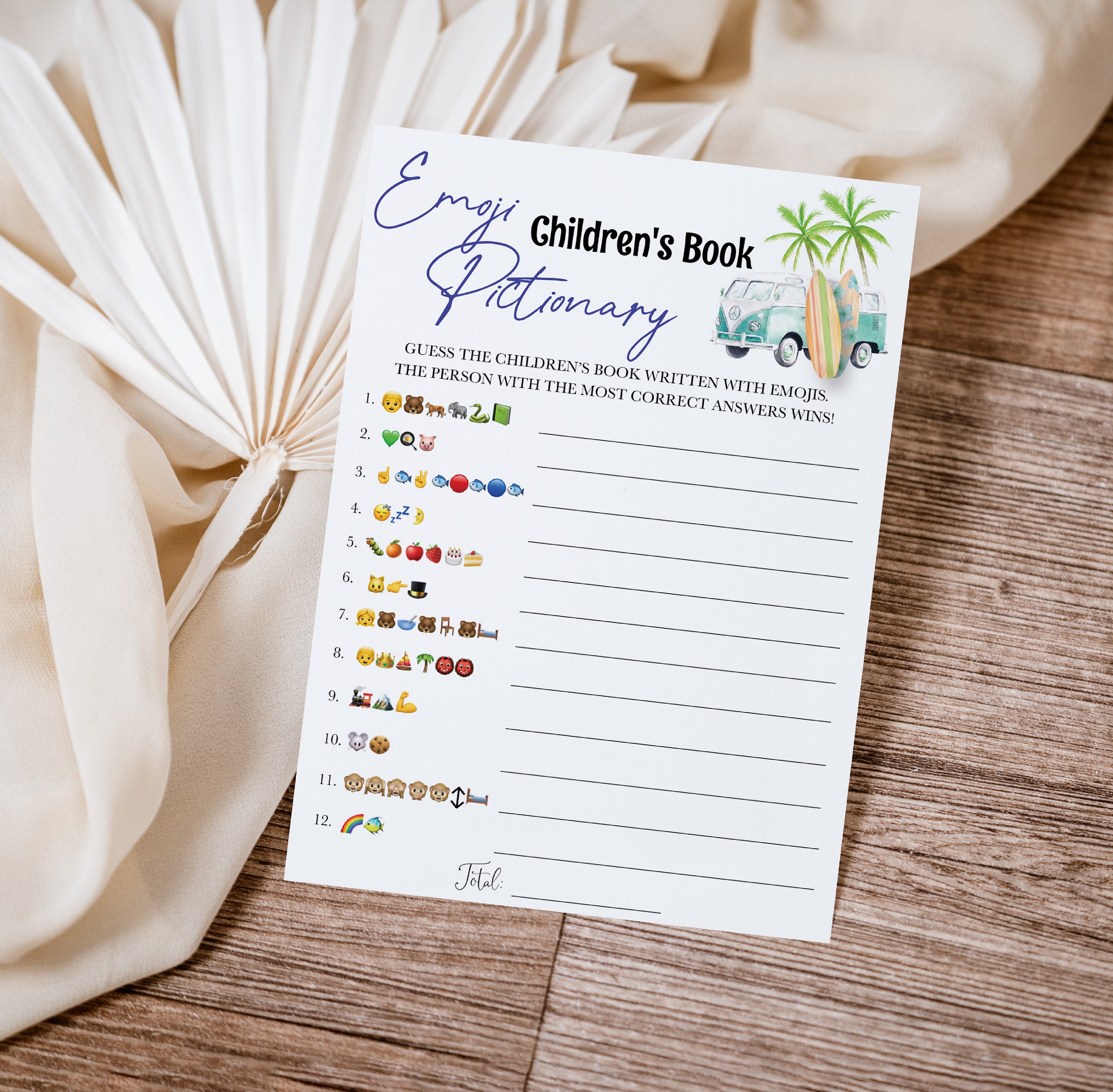 Children's Book Emoji Pictionary Game, Baby on Board Baby Shower Game ...