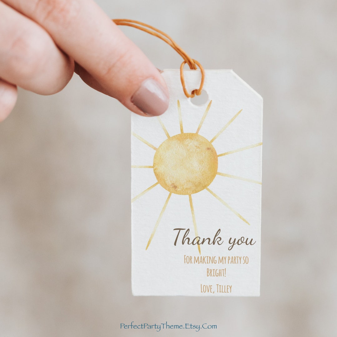 Sunshine Favor Tag, Sun Birthday Party, Sun Baby Shower Thank You Tag ...