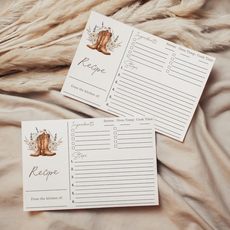 Rustic Recipe Cards - Etsy