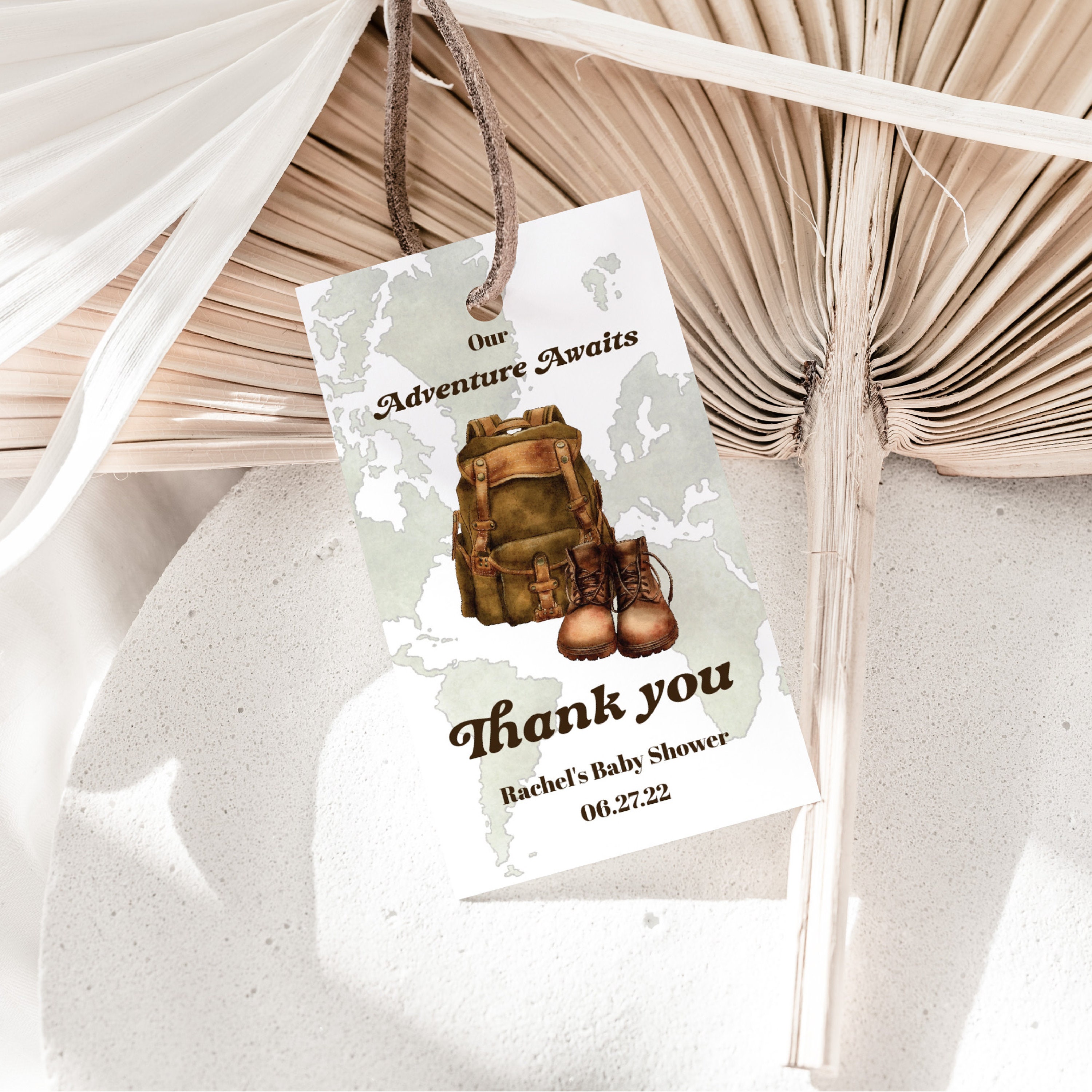 Editable Adventure Awaits Favor Tag, Hiking Favor Tag, Outdoors Gift ...