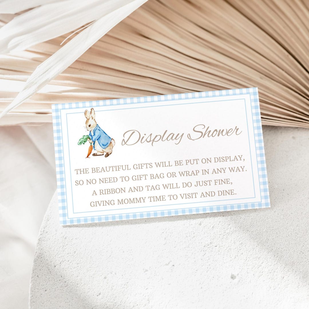 Peter Rabbit Display Shower Enclosure Card Blue Rabbit No Wrap Shower ...