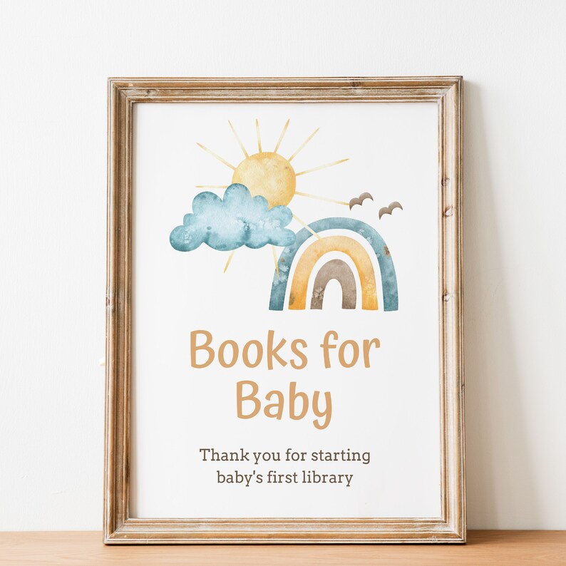 Books for Baby Sign Sunshine Baby Shower Here Comes the Son - Etsy