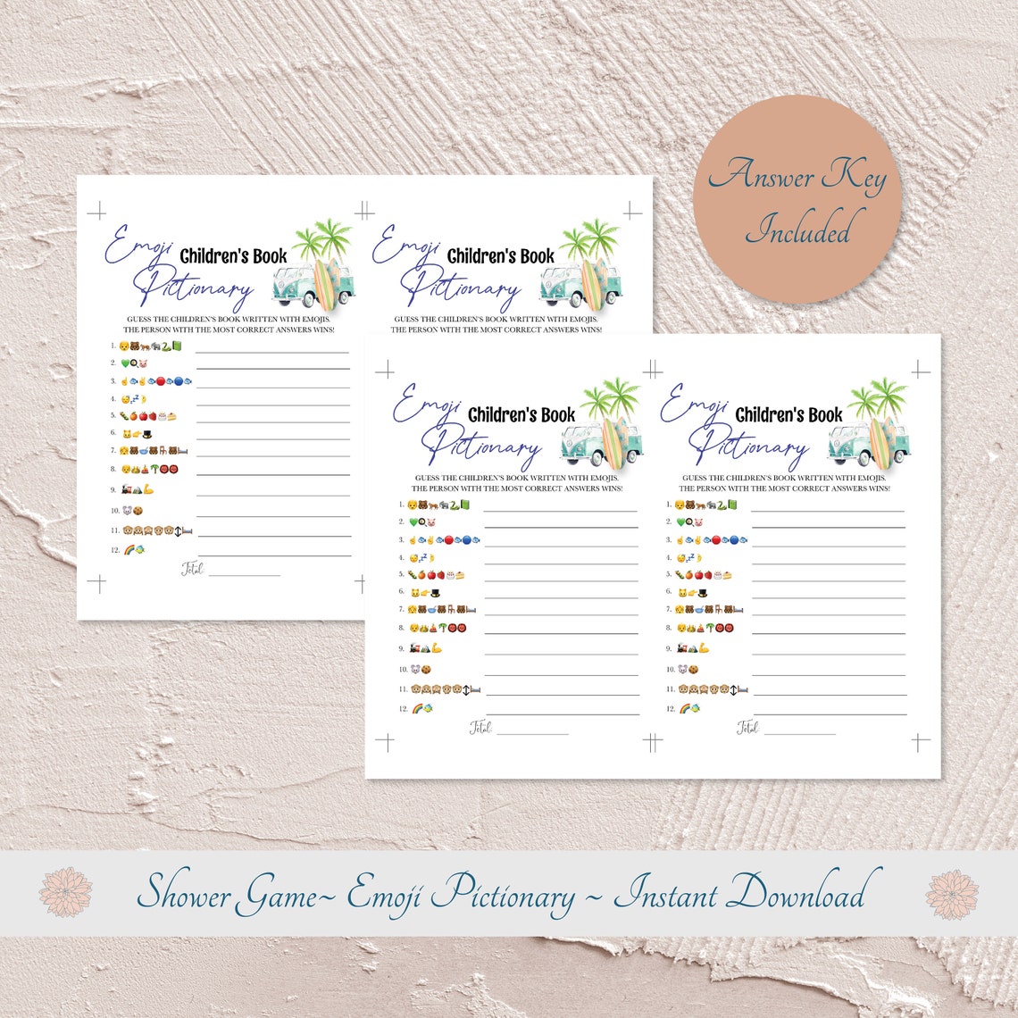 Children's Book Emoji Pictionary Game, Baby on Board Baby Shower Game ...