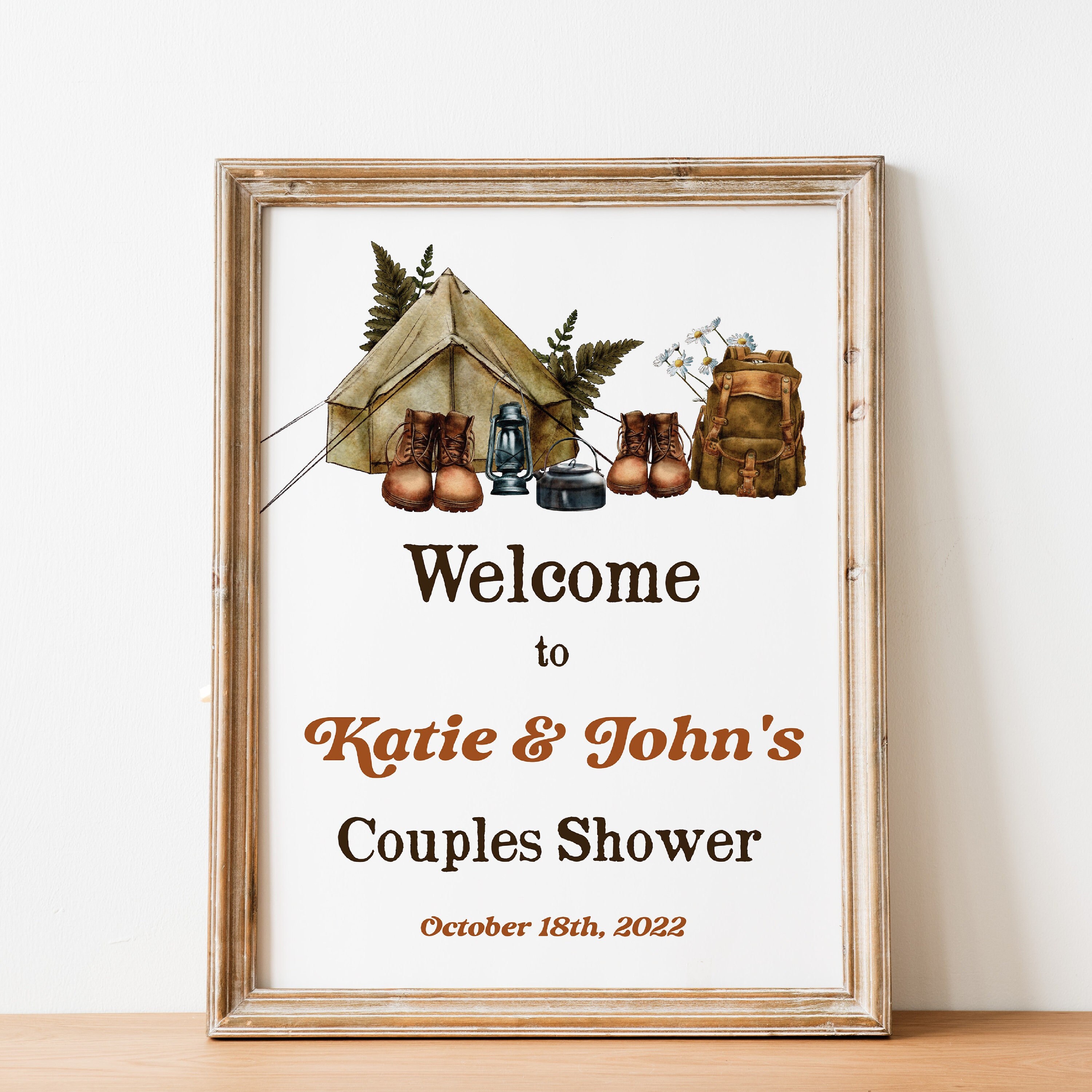 Editable Welcome Sign, Let the Adventure Begin Couples Shower, Hiking ...