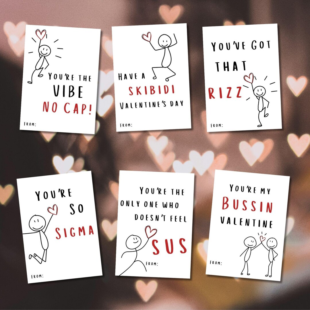 Slang Kids Valentine's Day Cards, Funny Printable Classroom Valentine ...