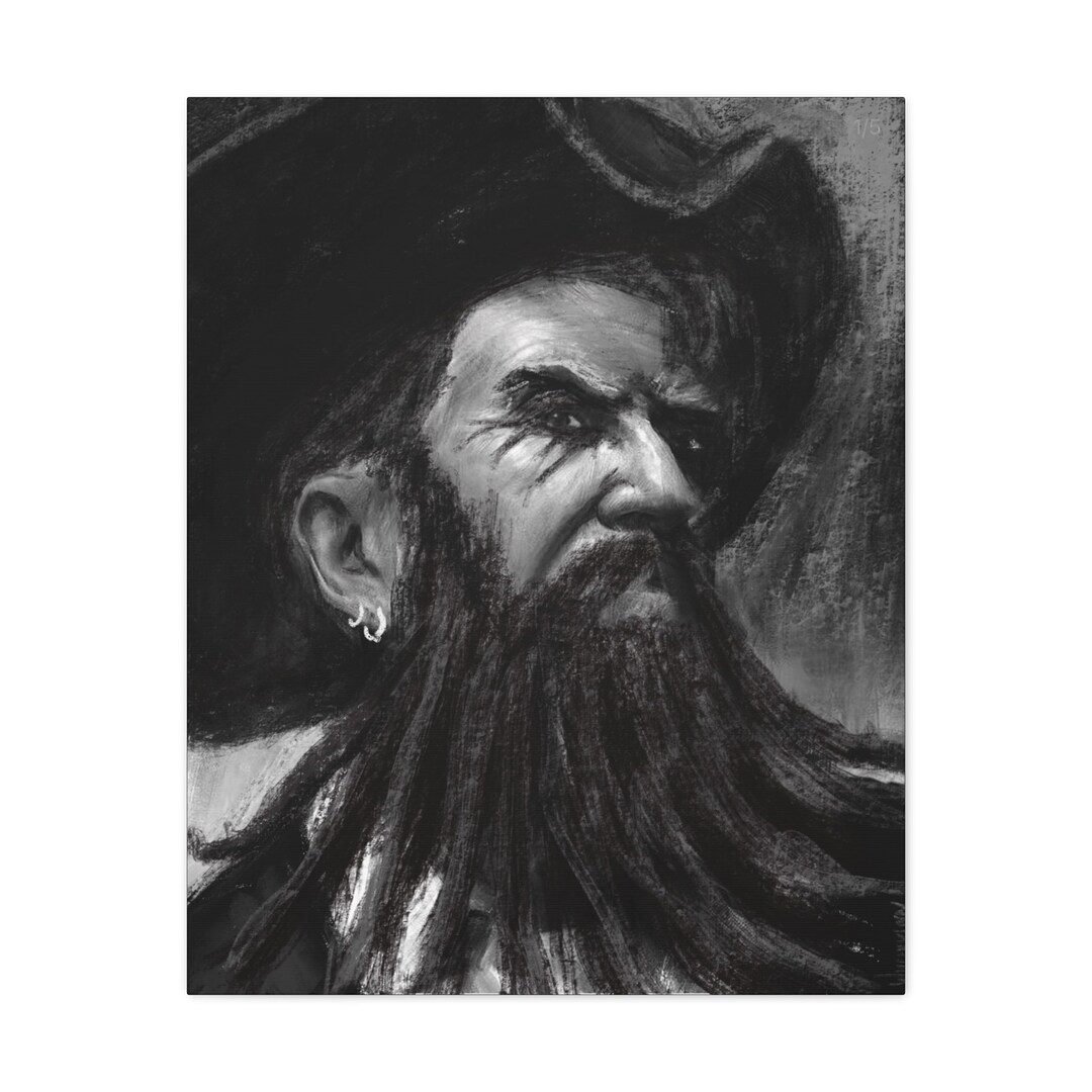 Edward Teach.blackbeard Canvas Gallery Wrap - Etsy