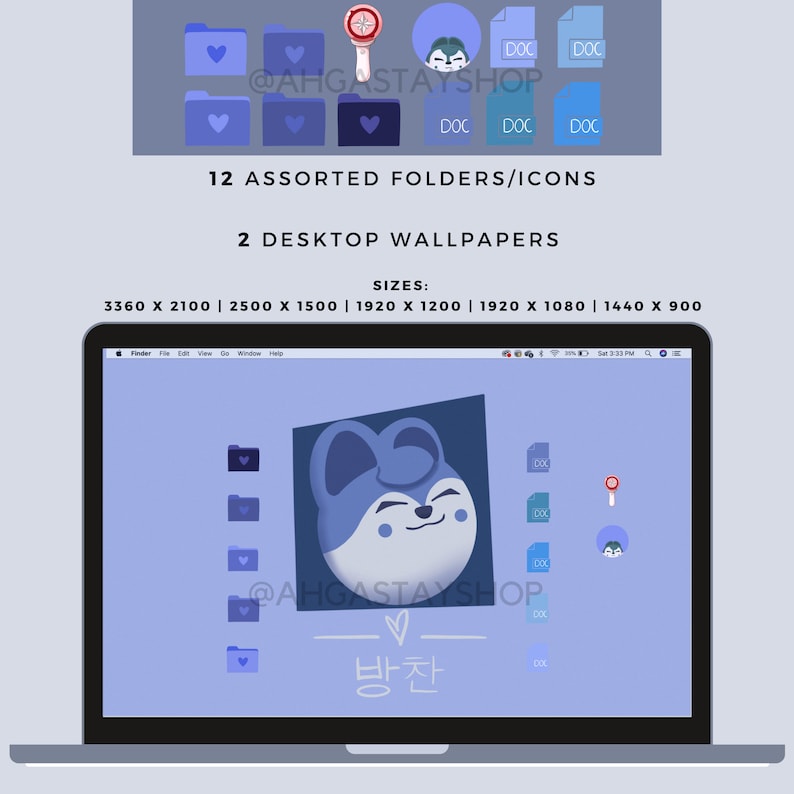 SKZOO Wolf Chan Desktop Wallpaper Set - Etsy Israel