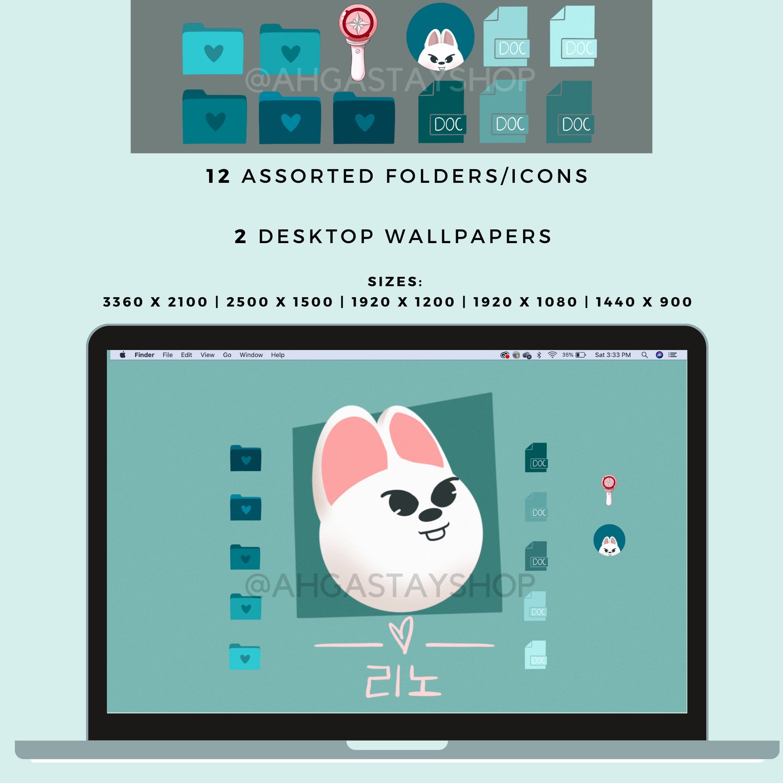 SKZOO Leebit Desktop Wallpaper Set - Etsy Hong Kong