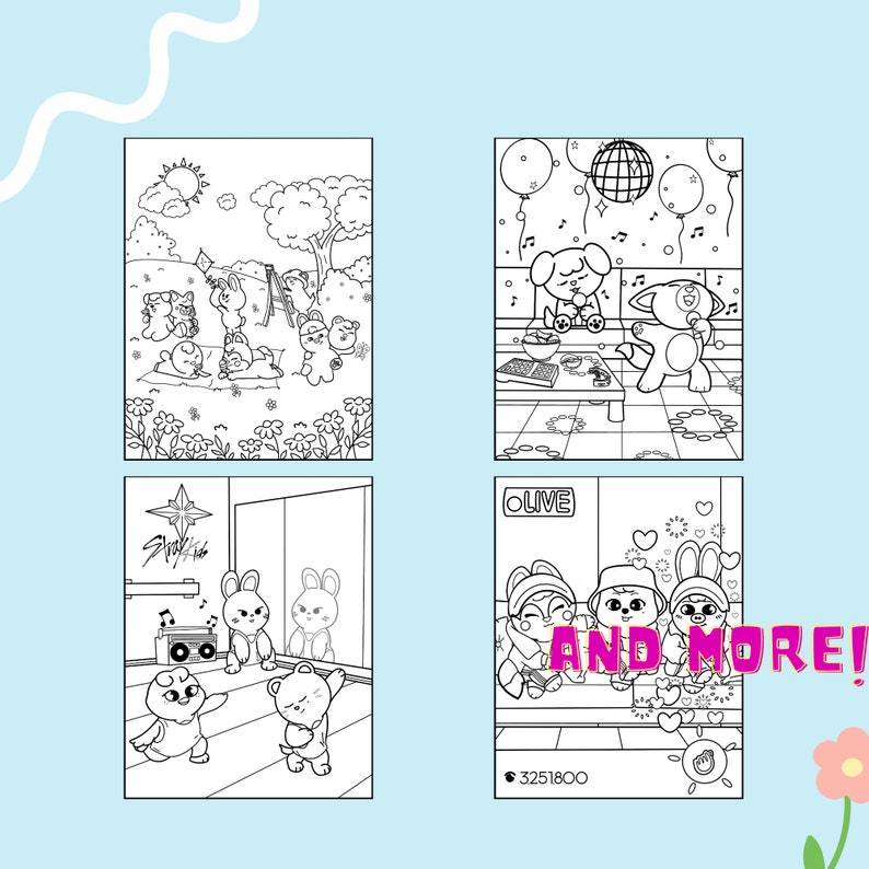 SKZOO Coloring Page Set - Digital Download - Etsy