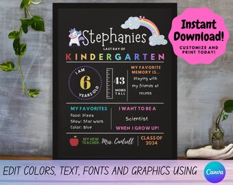 Printable Editable First and Last Day of School Signs With - Etsy