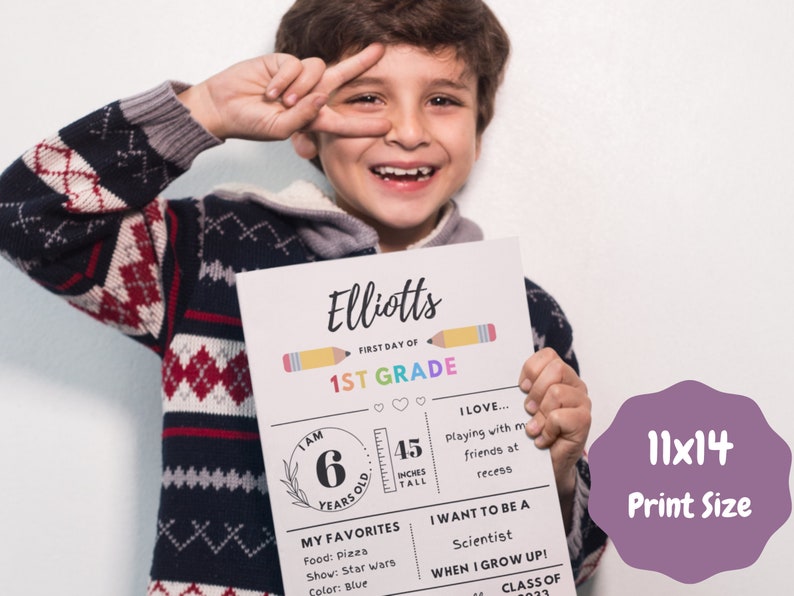 Printable, Editable First and Last Day of School Signs With Child ...