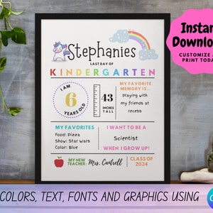 Printable, Editable First and Last Day of School Signs With Child ...