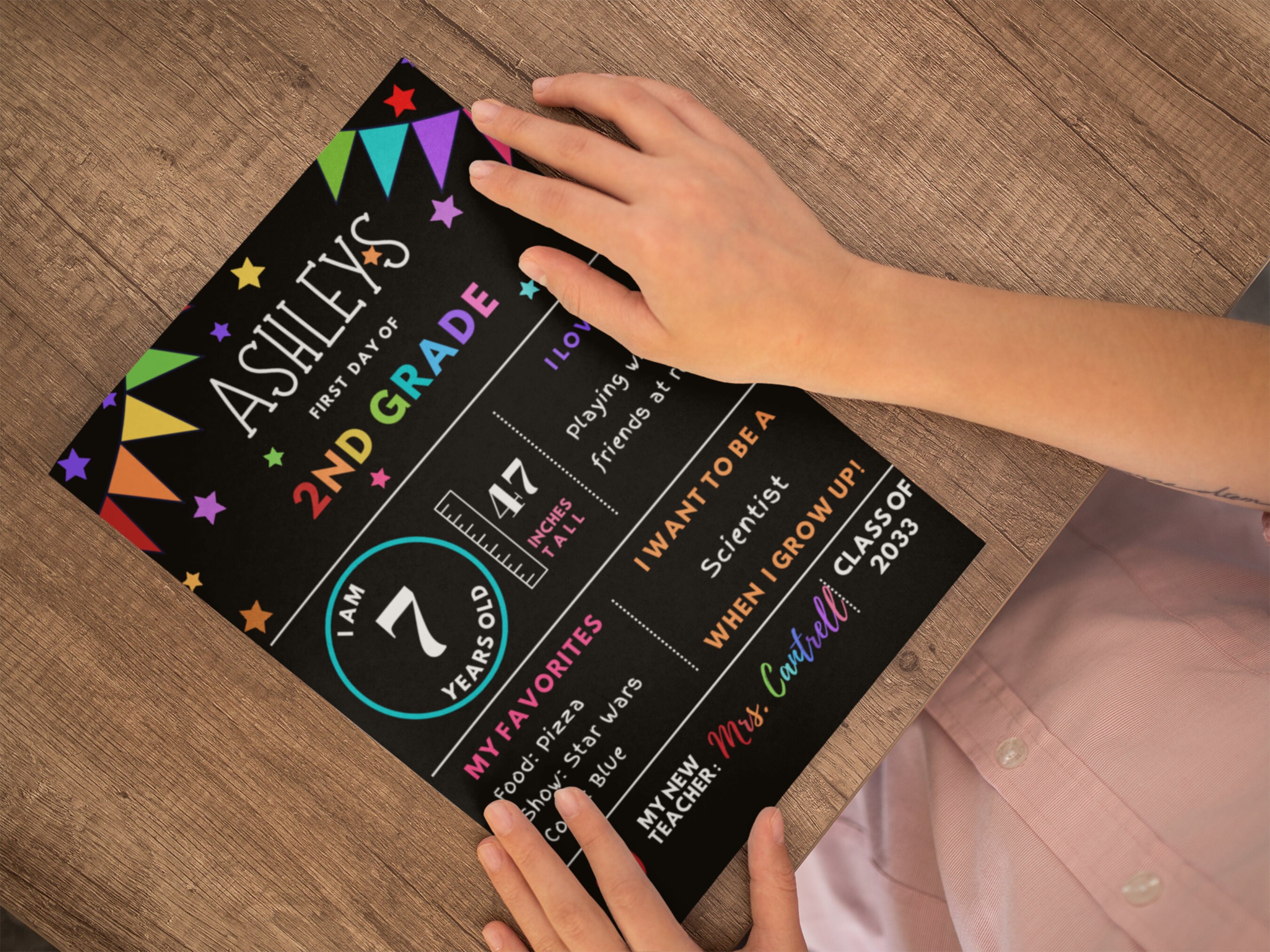 Printable, Editable First and Last Day of School Signs With Child ...