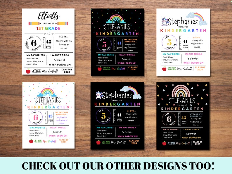 Printable, Editable First and Last Day of School Signs With Child ...