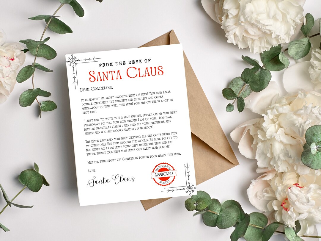 Letter From Santa | Santa Letter | Letter to Santa Printable ...