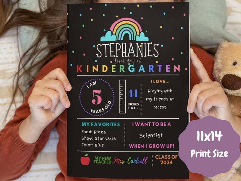 Printable, Editable First and Last Day of School Signs With Child ...