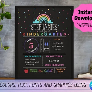 Printable, Editable First and Last Day of School Signs With Child ...