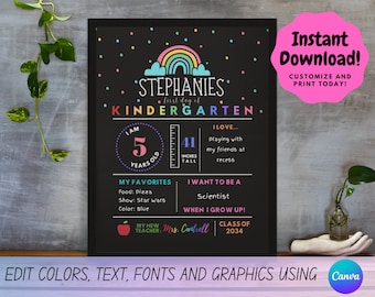 Printable, Editable First and Last Day of School Signs With Child ...