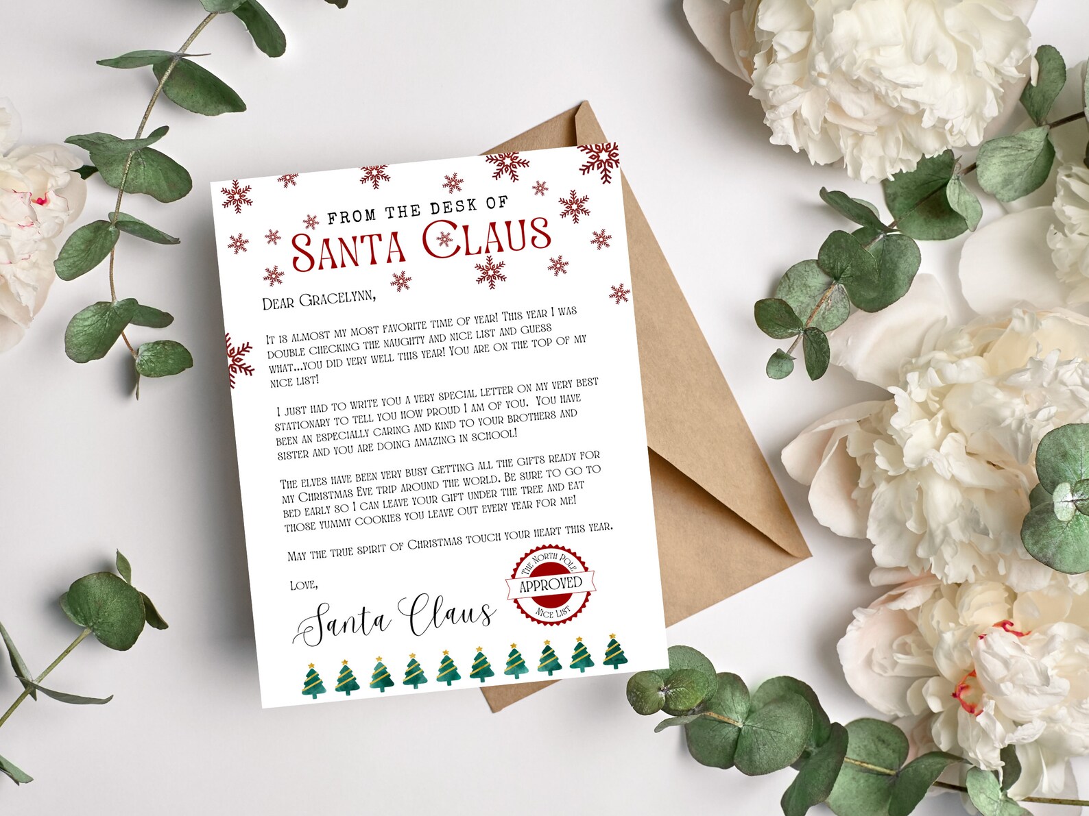 Personalized Santa Letter and Envelope Canva Template | Letter From ...