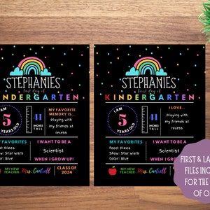 Printable, Editable First and Last Day of School Signs With Child ...