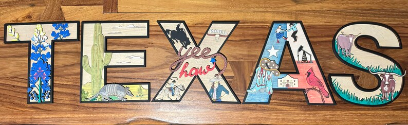 Texas Letters Sign for Wall Decoration - Etsy