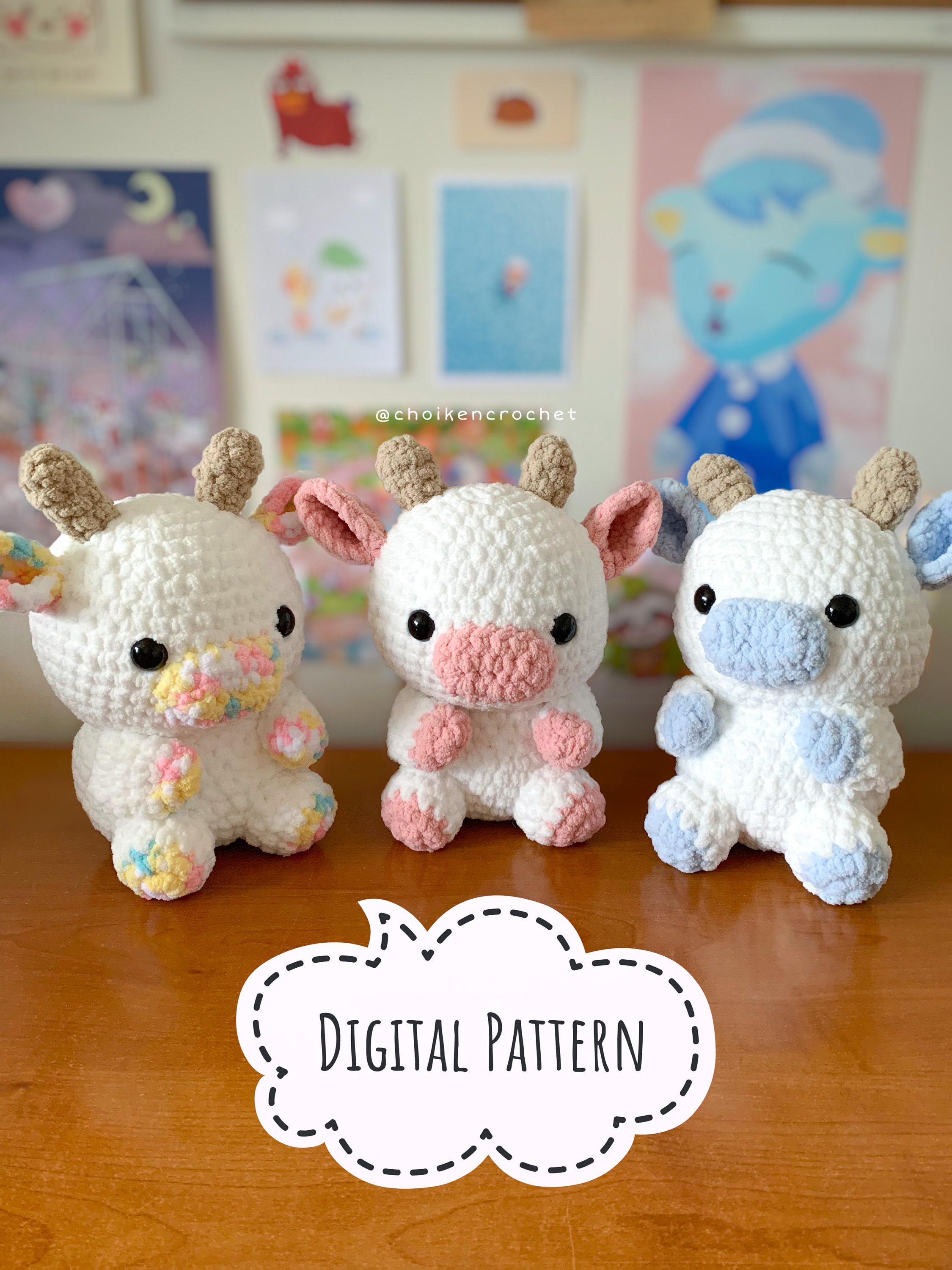 Crochet Cow Pattern Cow Amigurumi Crochet Pattern Cow | Etsy