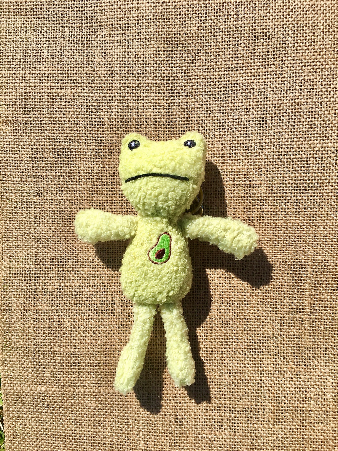 Green frog plush toy avocado frog keychain cute gift | Etsy