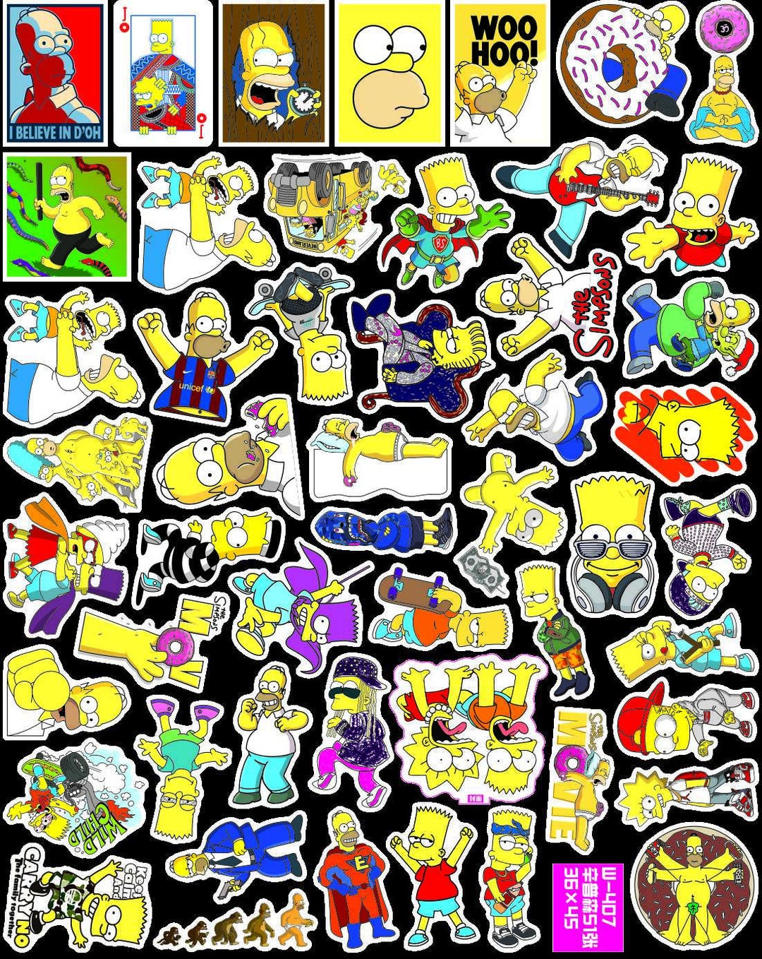 Simpsons Rick and Morty Stickers 50pcs Funny Cartoon Stickers - Etsy