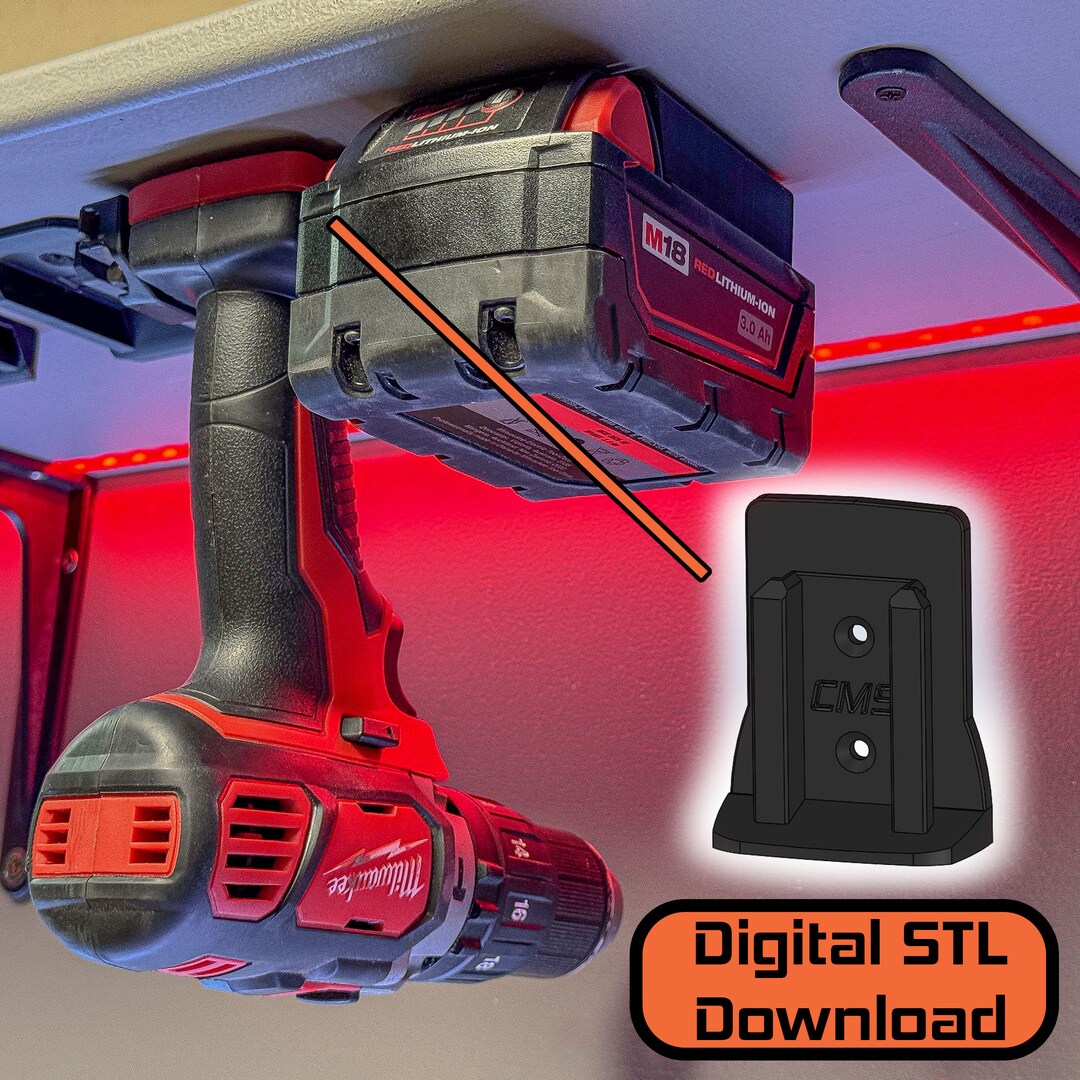 Milwaukee 18V Tool Holder - Digital STL File Download - Etsy