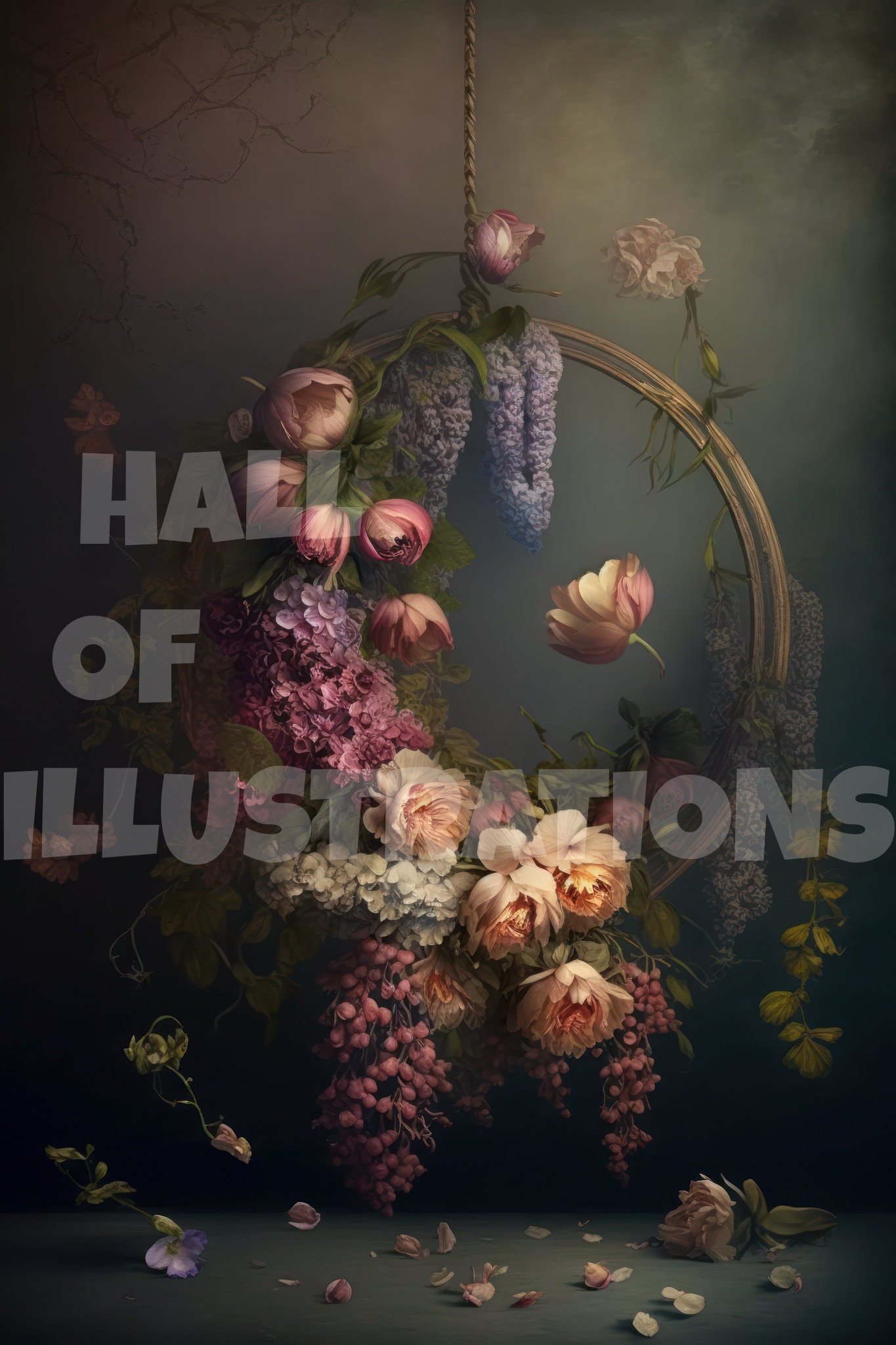 10 Floral Halo Rings Digital Backdrops Maternity Backdrop - Etsy