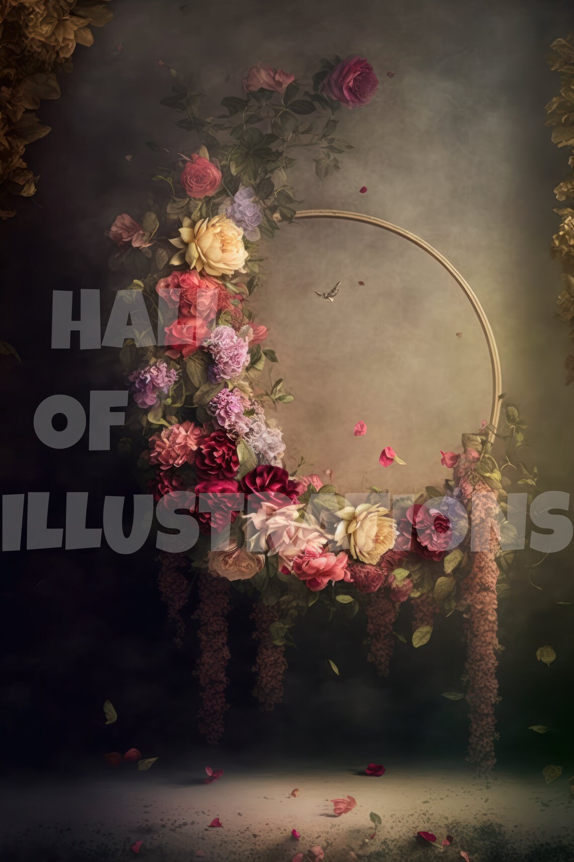 10 Floral Halo Rings Digital Backdrops Maternity Backdrop - Etsy