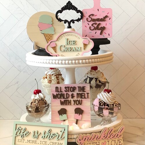 Ice Cream Signs ice Cream Tier Tray/ Summer Decor / Tiered - Etsy
