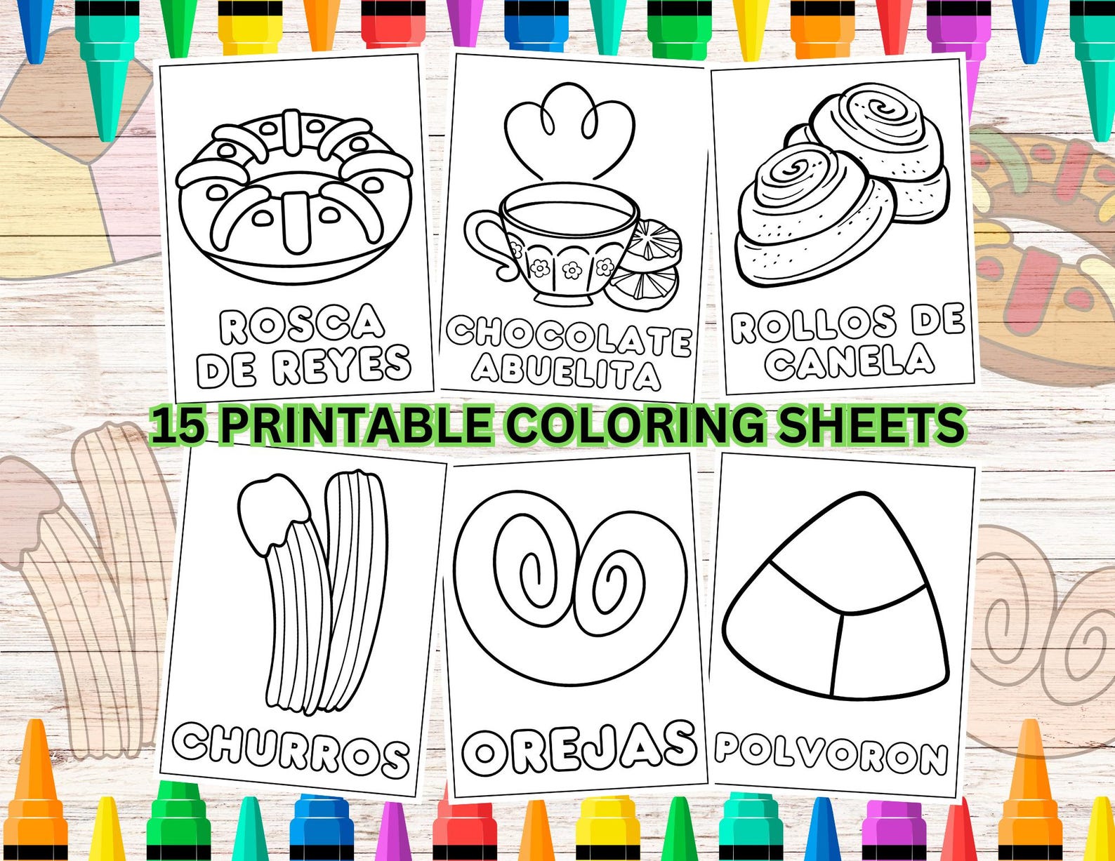 Pan Dulce Coloring Pages Printable, INSTANT DOWNLOAD - Etsy