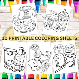 Kawaii Food Coloring Pages, Adorable Printable Sheets for Fun ...