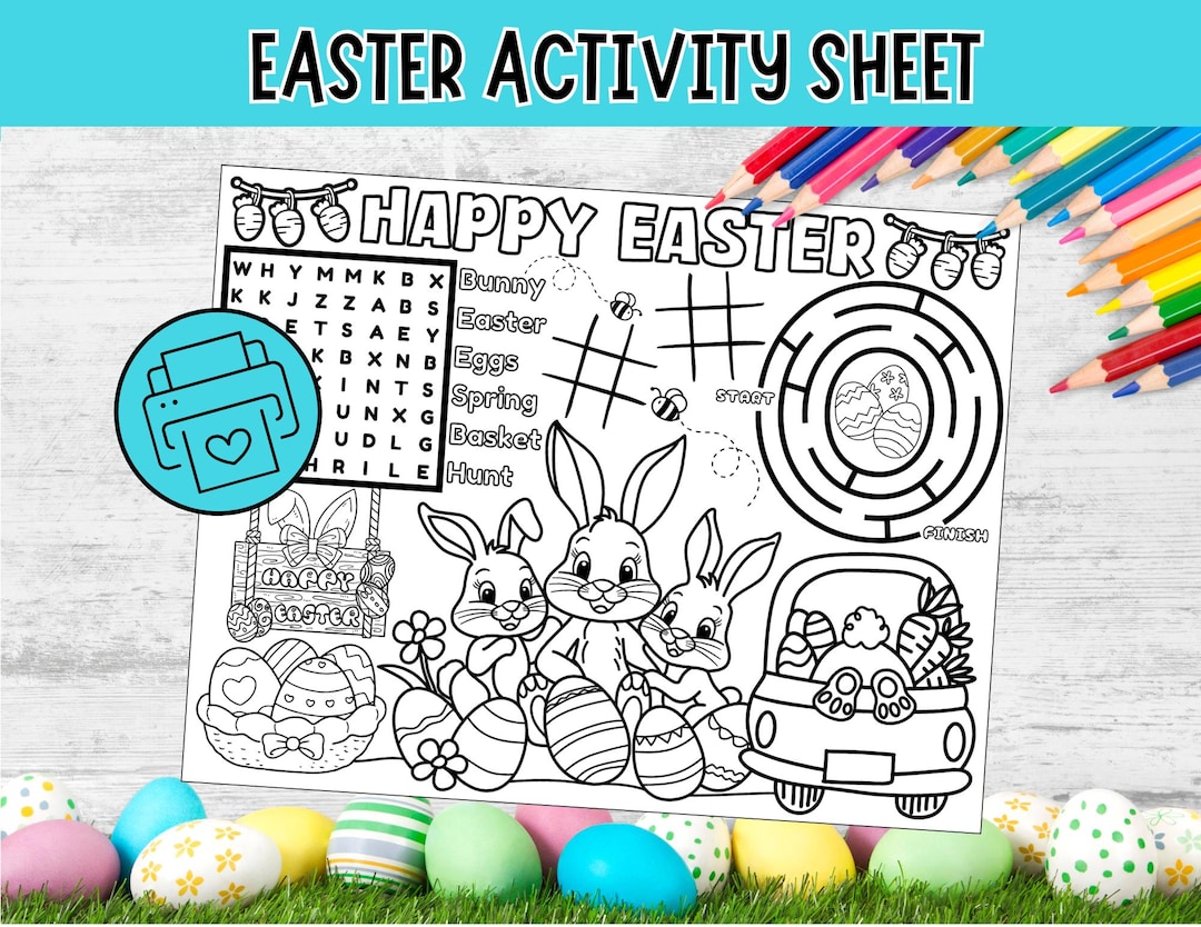 Printable Easter Activity & Coloring Sheet, Fun Holiday Kids Printable ...