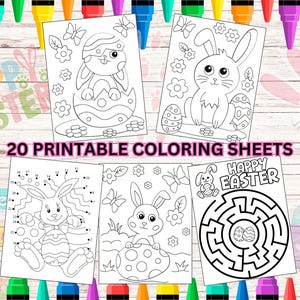 20 Easter Coloring Pages, Printable Easter Activity for Kids & Adults ...