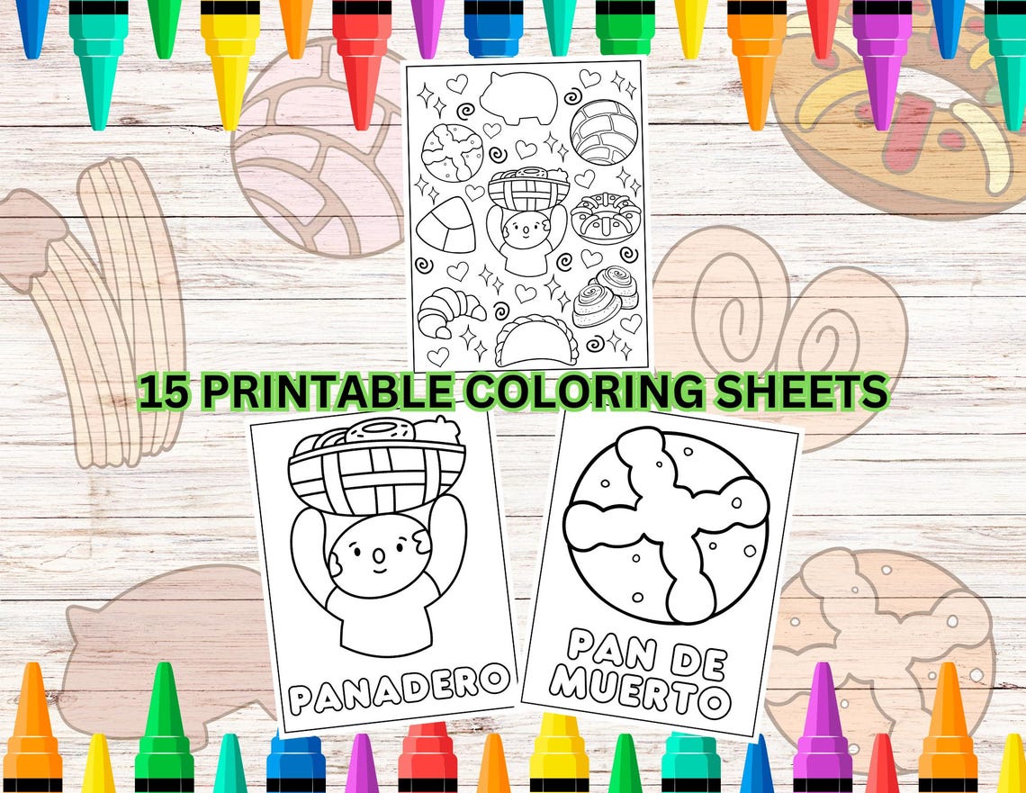 Pan Dulce Coloring Pages Printable, INSTANT DOWNLOAD - Etsy