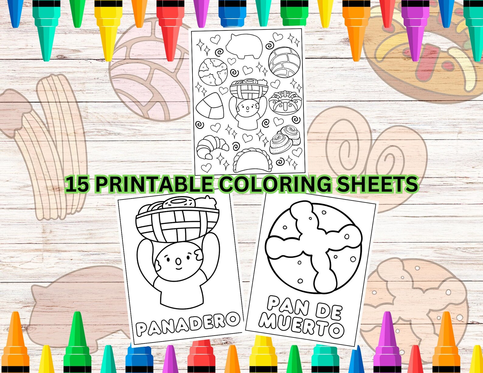 Pan Dulce Coloring Pages Printable, INSTANT DOWNLOAD - Etsy