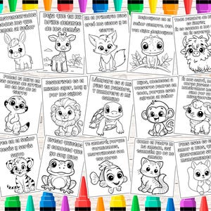 30 SPANISH Printable Christian Coloring Pages, Adorable Animals Bible ...