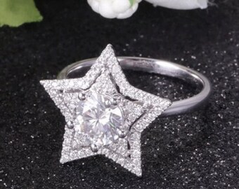 Star Cut Diamond Ring - Etsy