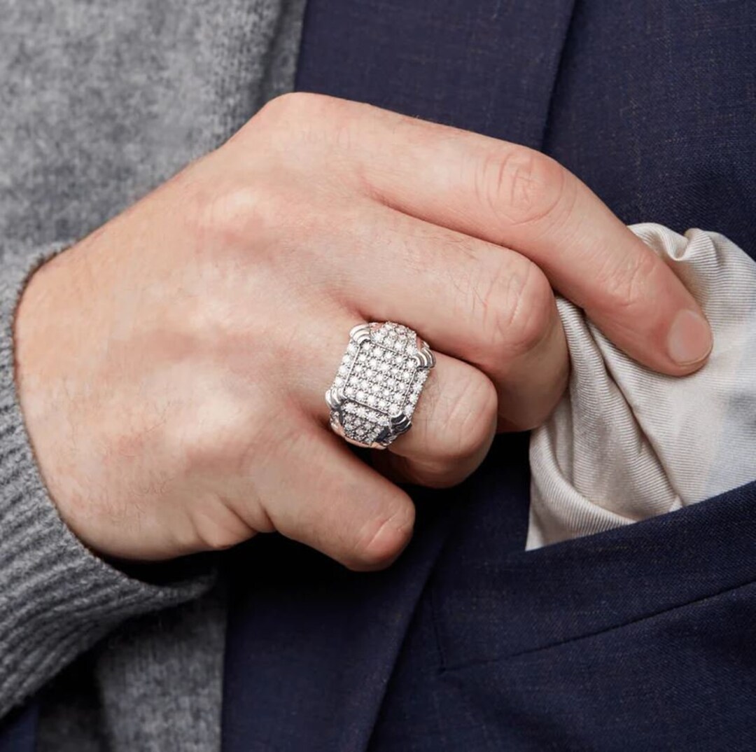 Men's Wedding Ring Men's Diamond Ring Men's Pave - Etsy