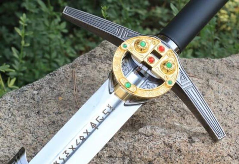 Witcher Silver Sword for Cosplay Display, Hand Forged Steel Fantasy ...